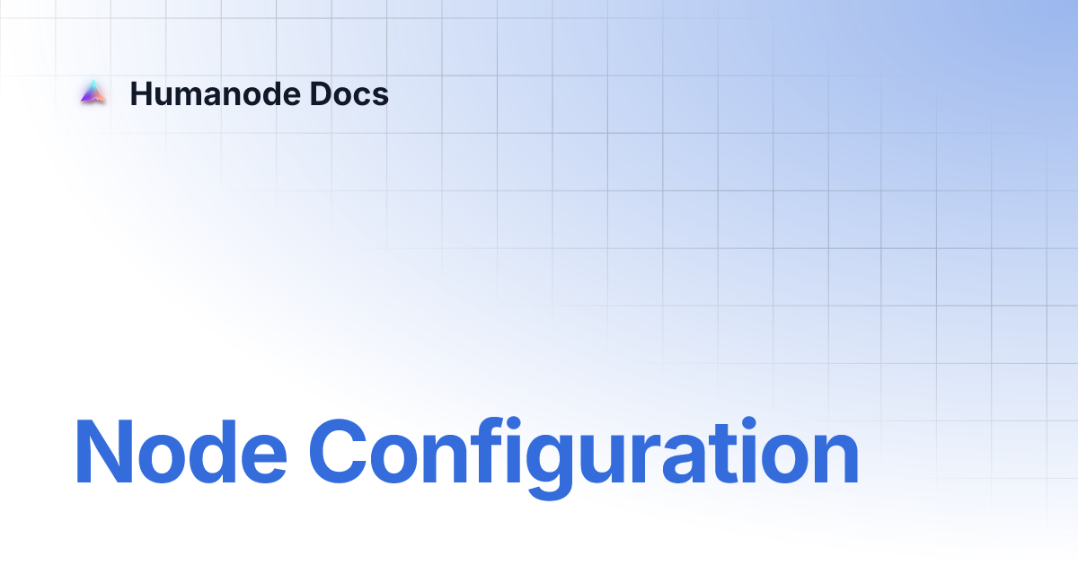 Node Configuration | Humanode Docs