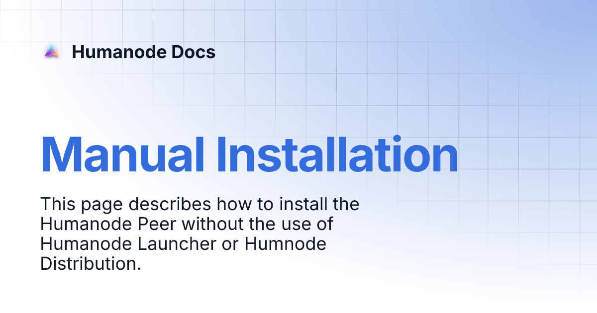 Manual Installation | Humanode Docs