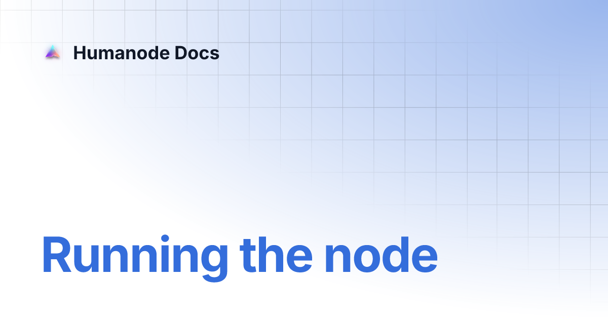 Running the node | Humanode Docs
