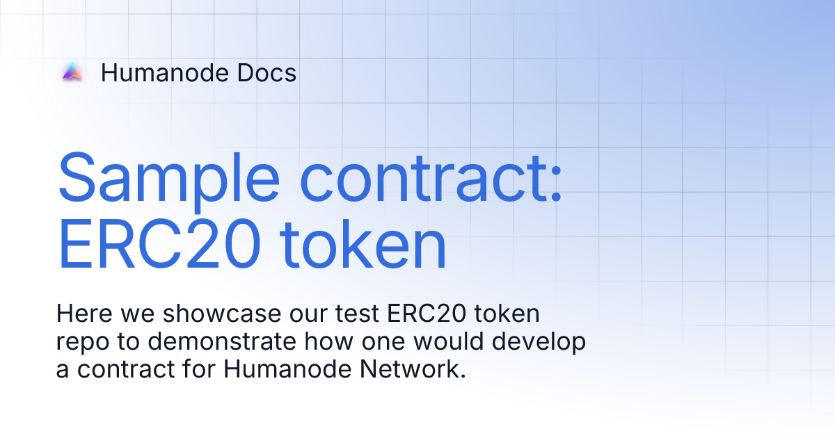 Sample Contract Erc20 Token Humanode Docs 